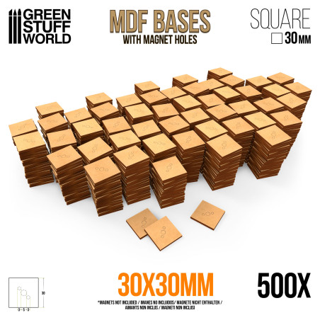 MDF Bases - Square 30 mm (Pack x500) - GSW