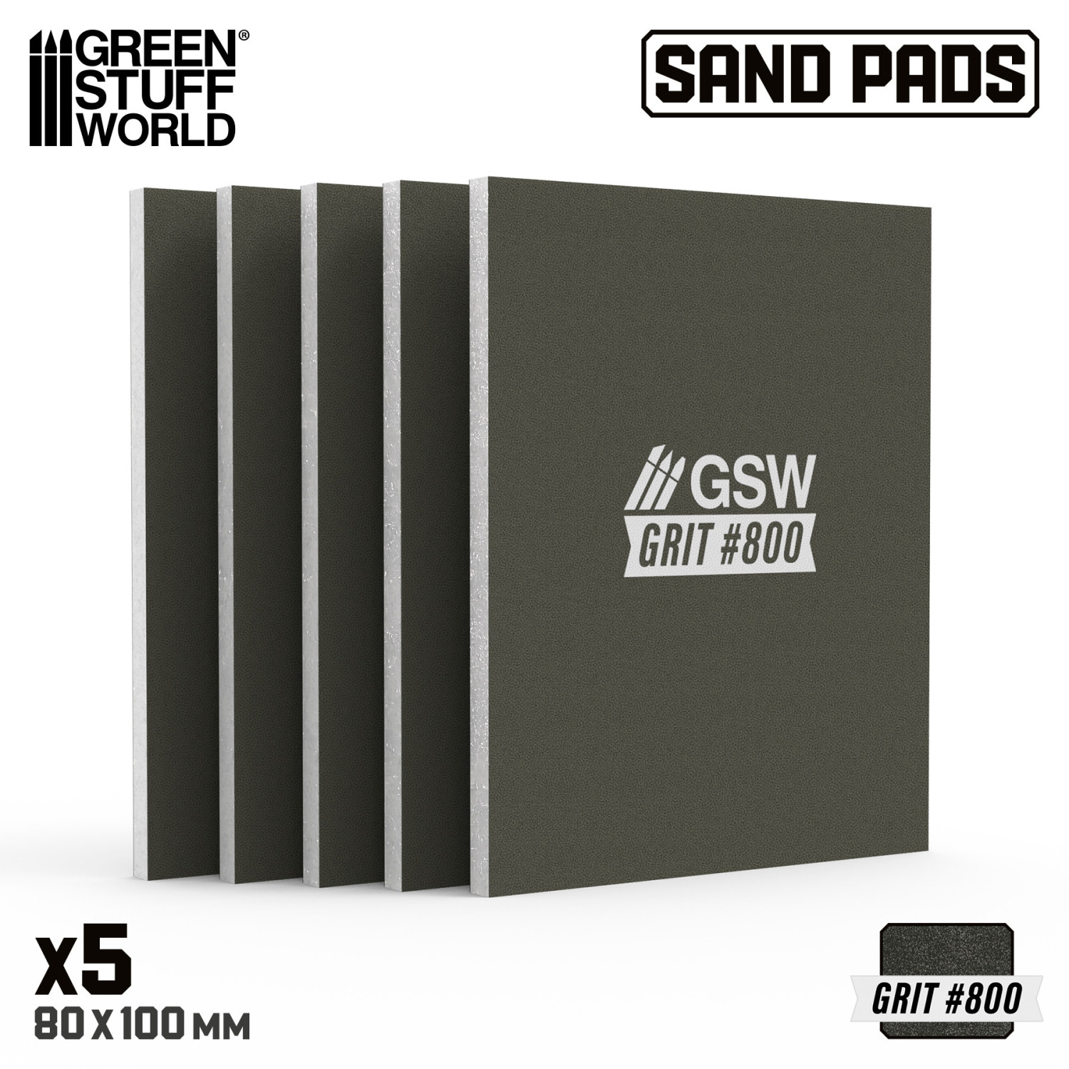 Rigid Sanding Pads 800 grit | Rigid Sanding Blocks - GSW