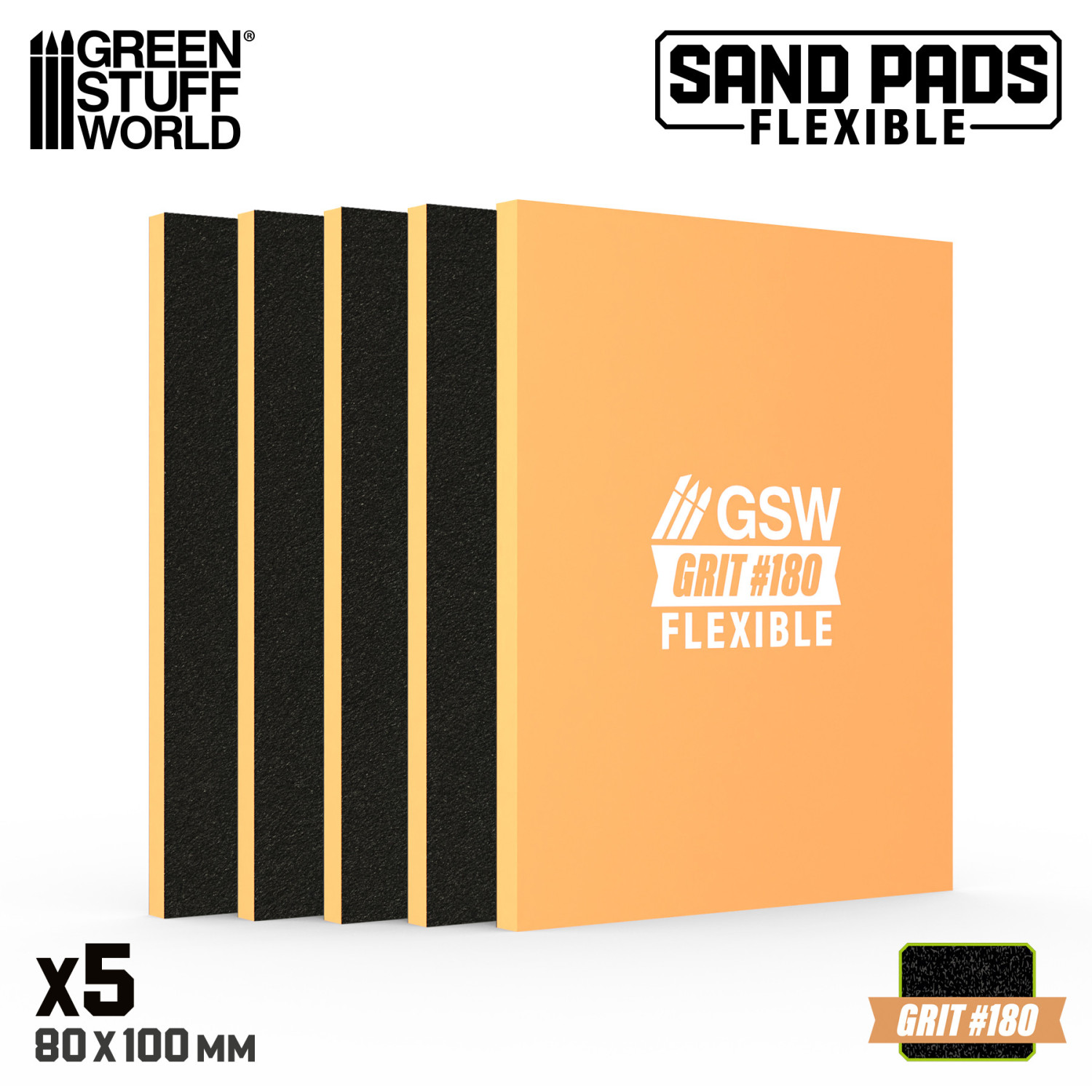 Flexible Sanding Pads 180 grit | Flexible Sanding Blocks - GSW