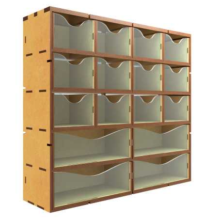MDF Vertical rack with 16 Drawers - GSW