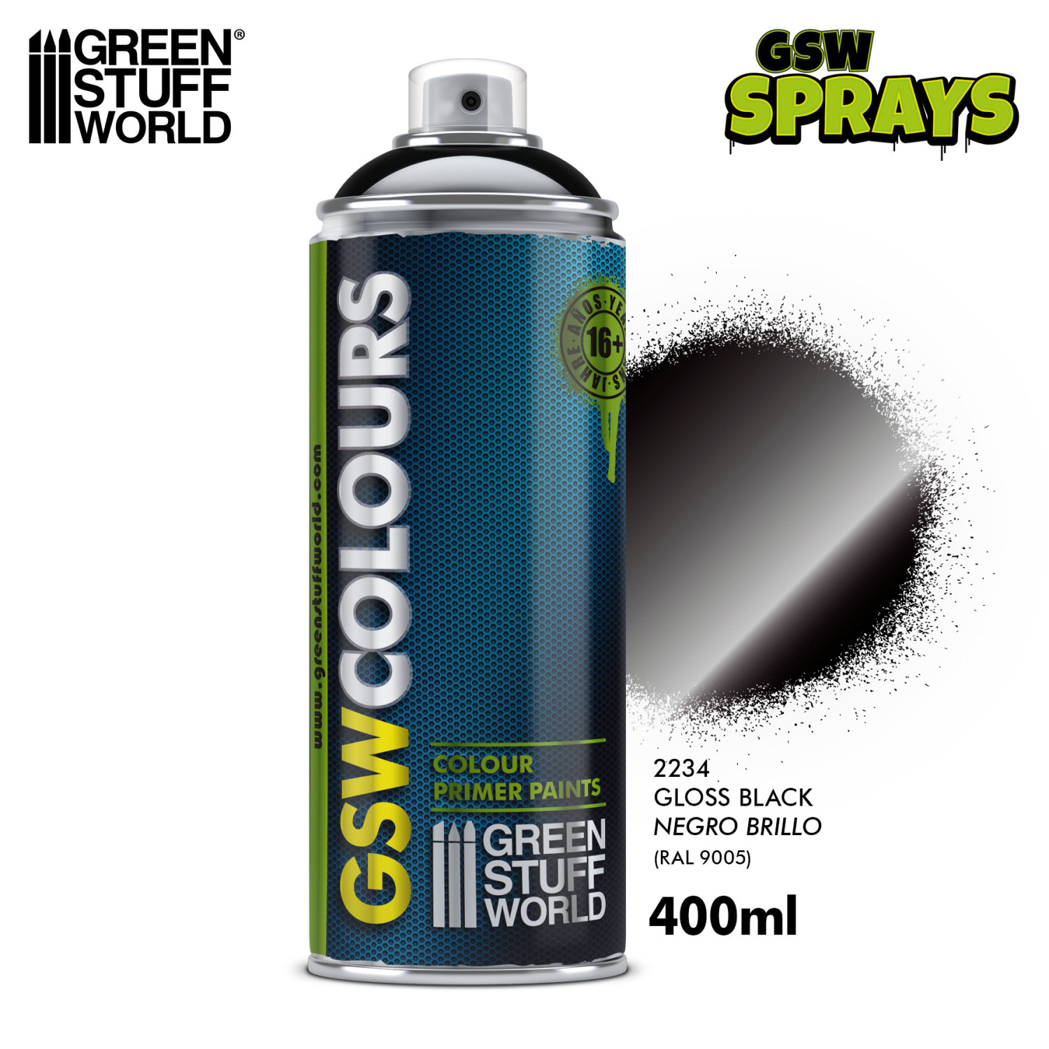 Imprimación Negra Spray Brillo 400 ml - GSW