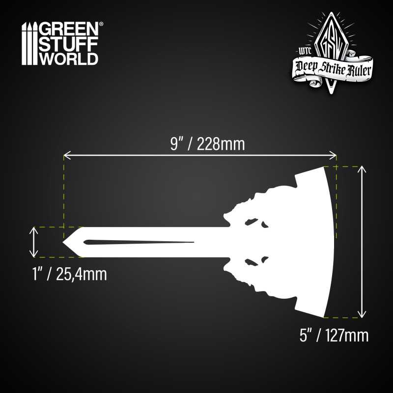 Deep Strike Ruler Template 9" Fluor Green | Deep Strike Marker - GSW