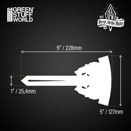 Deep Strike Ruler Template 9" Fluor Green | Deep Strike Marker - GSW