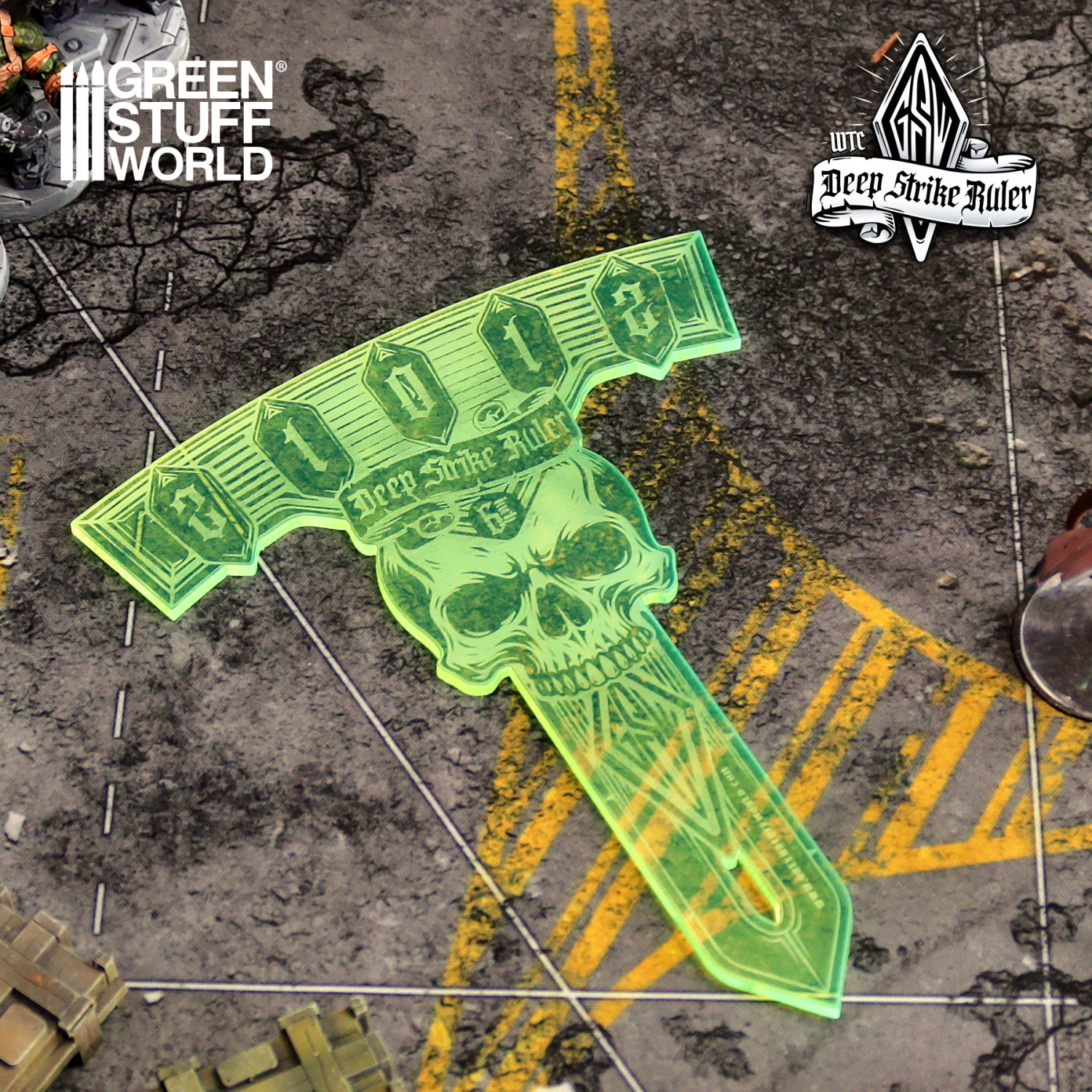 6 Zoll Deep Strike Schablone Fluor Grün | Deepstrike Messlineal - GSW