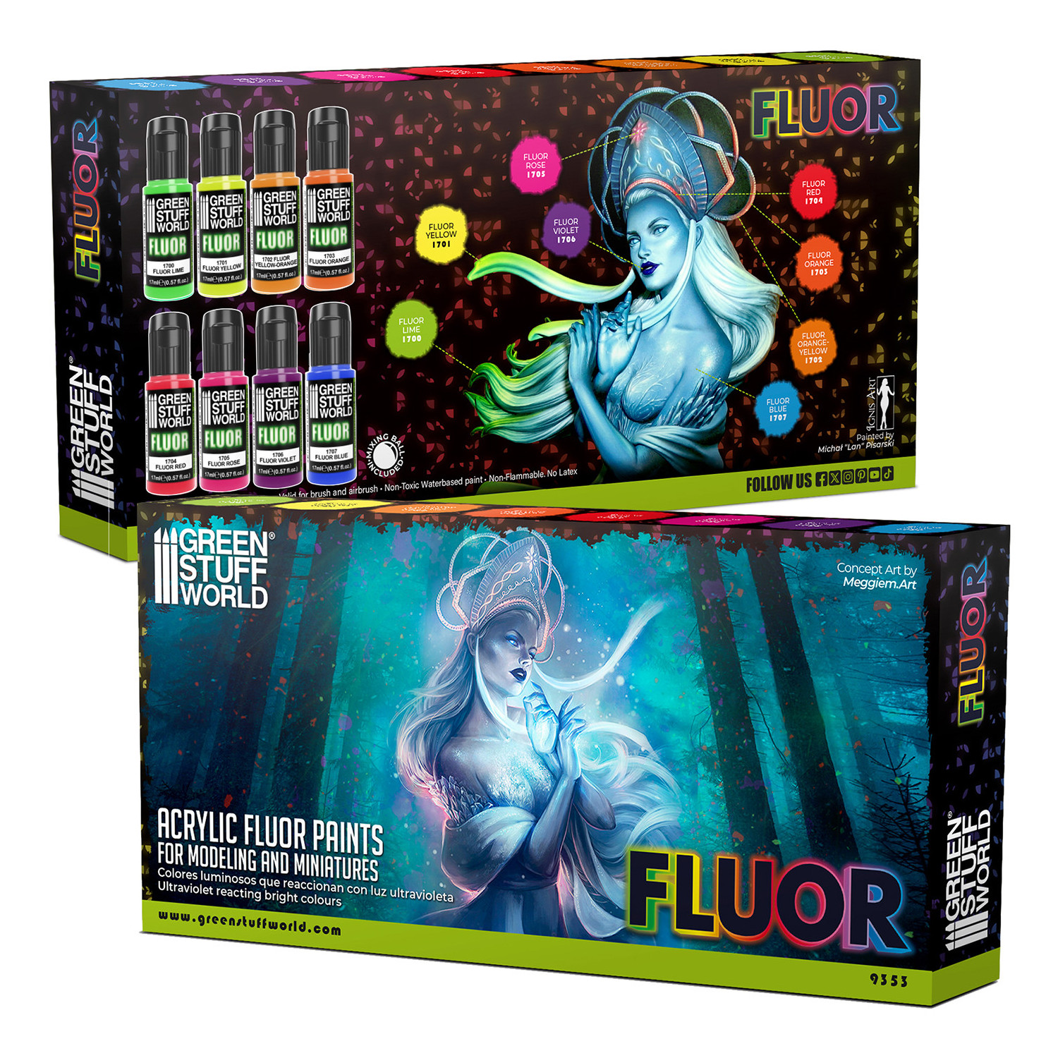Set x8 Fluor Paints | - GSW
