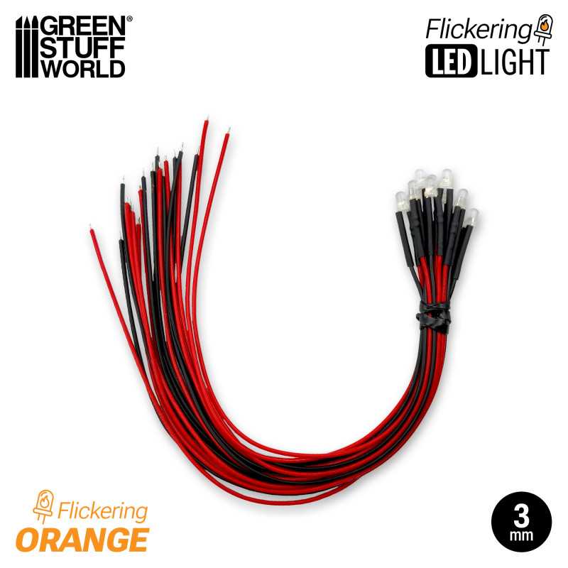 Orange Flickering LED Lights 3mm - GSW