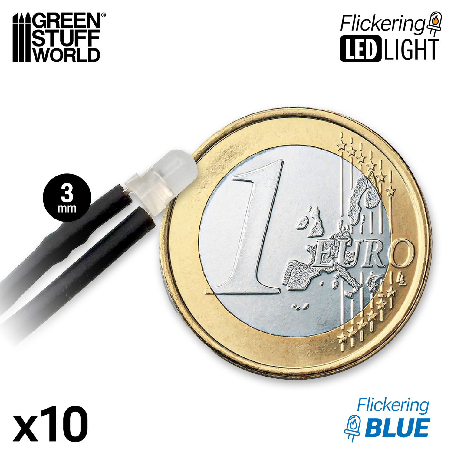Luces LED Parpadeantes Azules 3mm - GSW