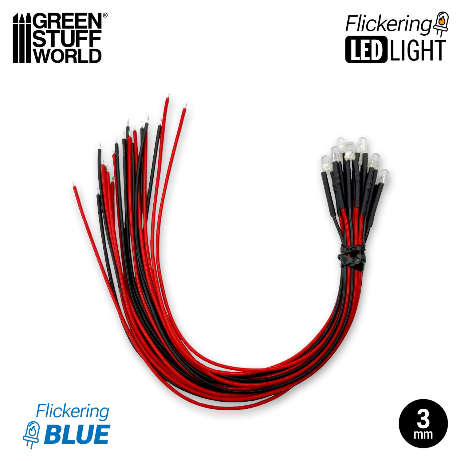 Blue Flickering LED Lights 3mm - GSW
