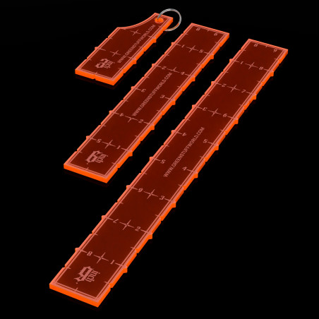 Righelli 3-6-9 arancione fluo compatibili con Warhammer 40k - GSW