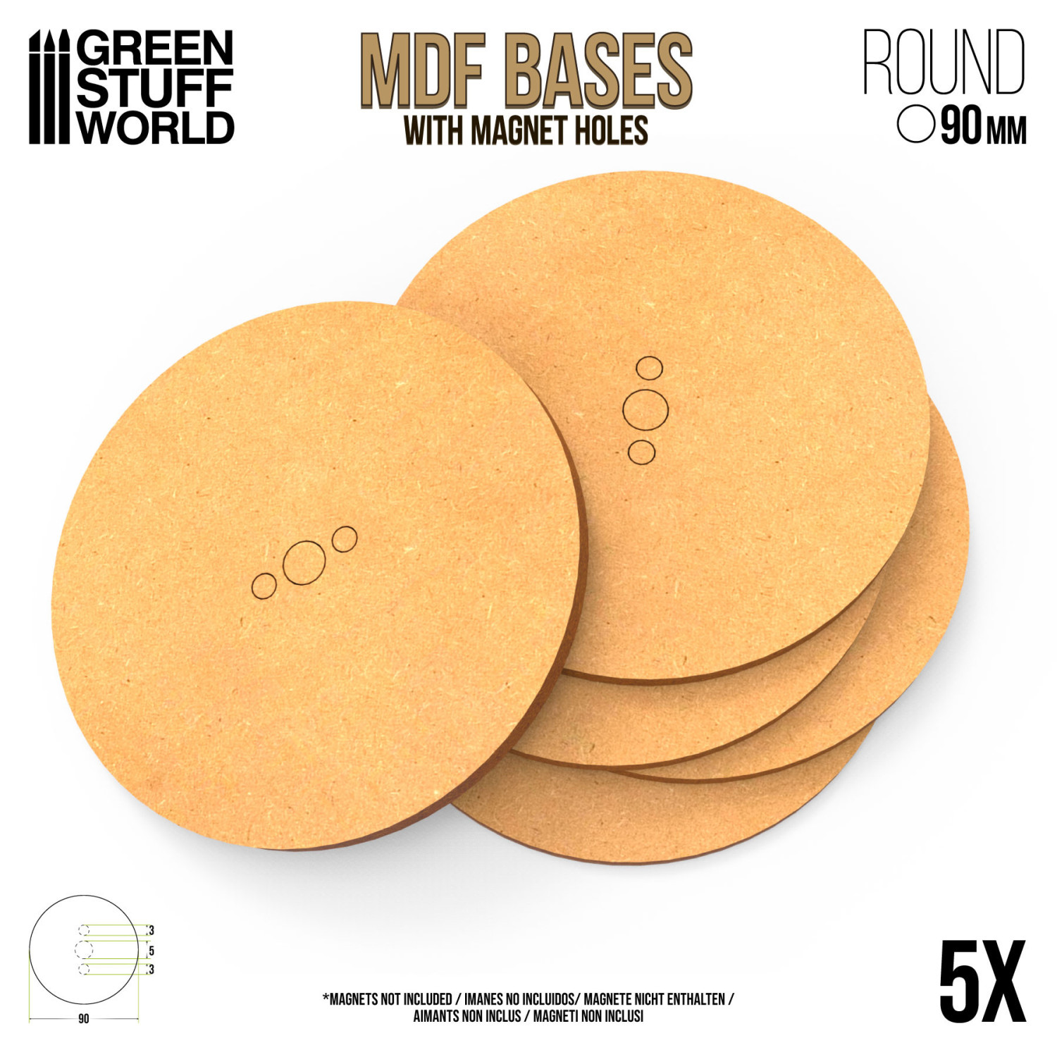 MDF Bases - Round 90mm - GSW