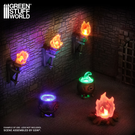 Wall Torches for 3mm LEDs 1:48-1:35 | Dungeon torches - GSW