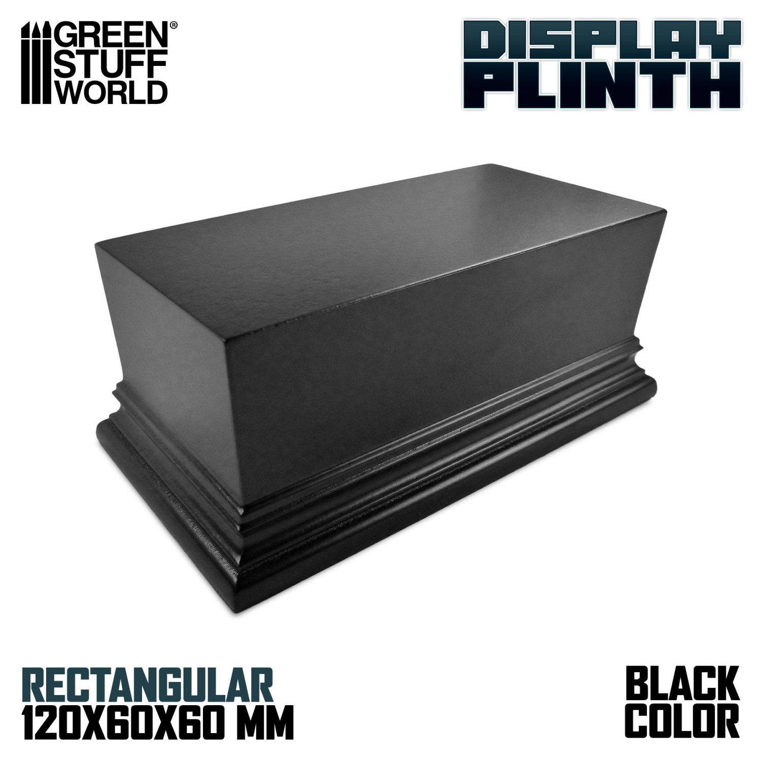 Rectangular Top Display Plinth 12x6cm - Black | - GSW