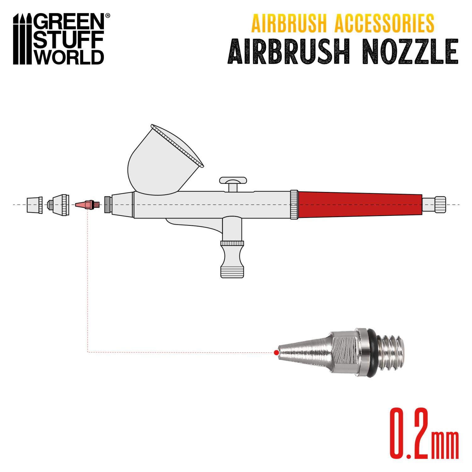 Airbrush Nozzle 0.2mm | - GSW