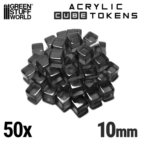 Gaming Tokens - Black Cubes 10mm | - GSW