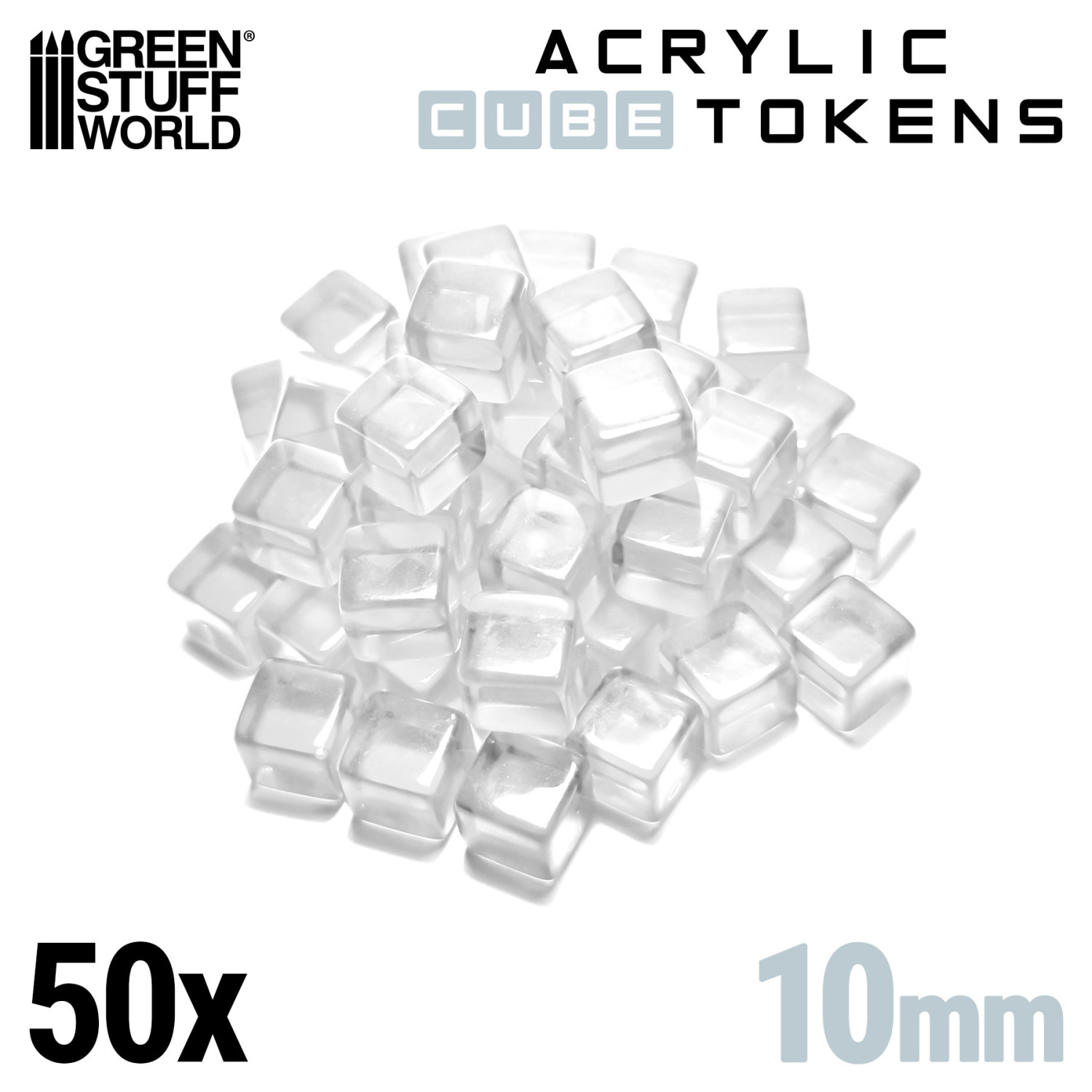 Gaming Tokens - Transparent Cubes 10mm | - GSW