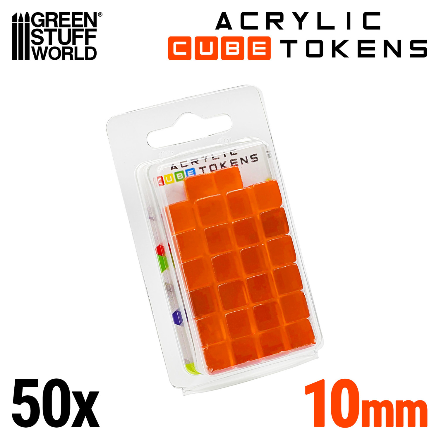 Gaming Tokens - Orange Cubes 10mm | - GSW