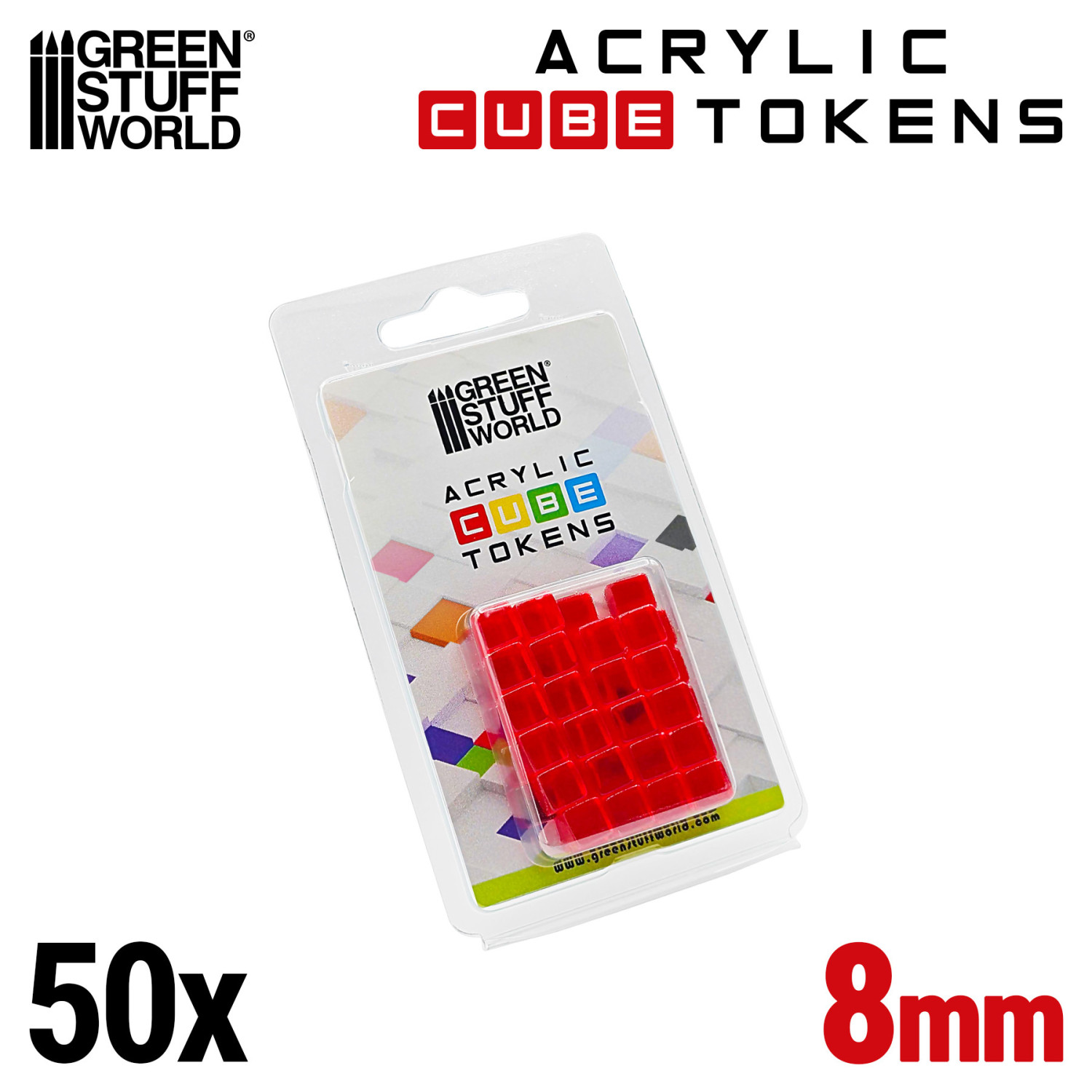 Red Cube tokens 8mm | - GSW