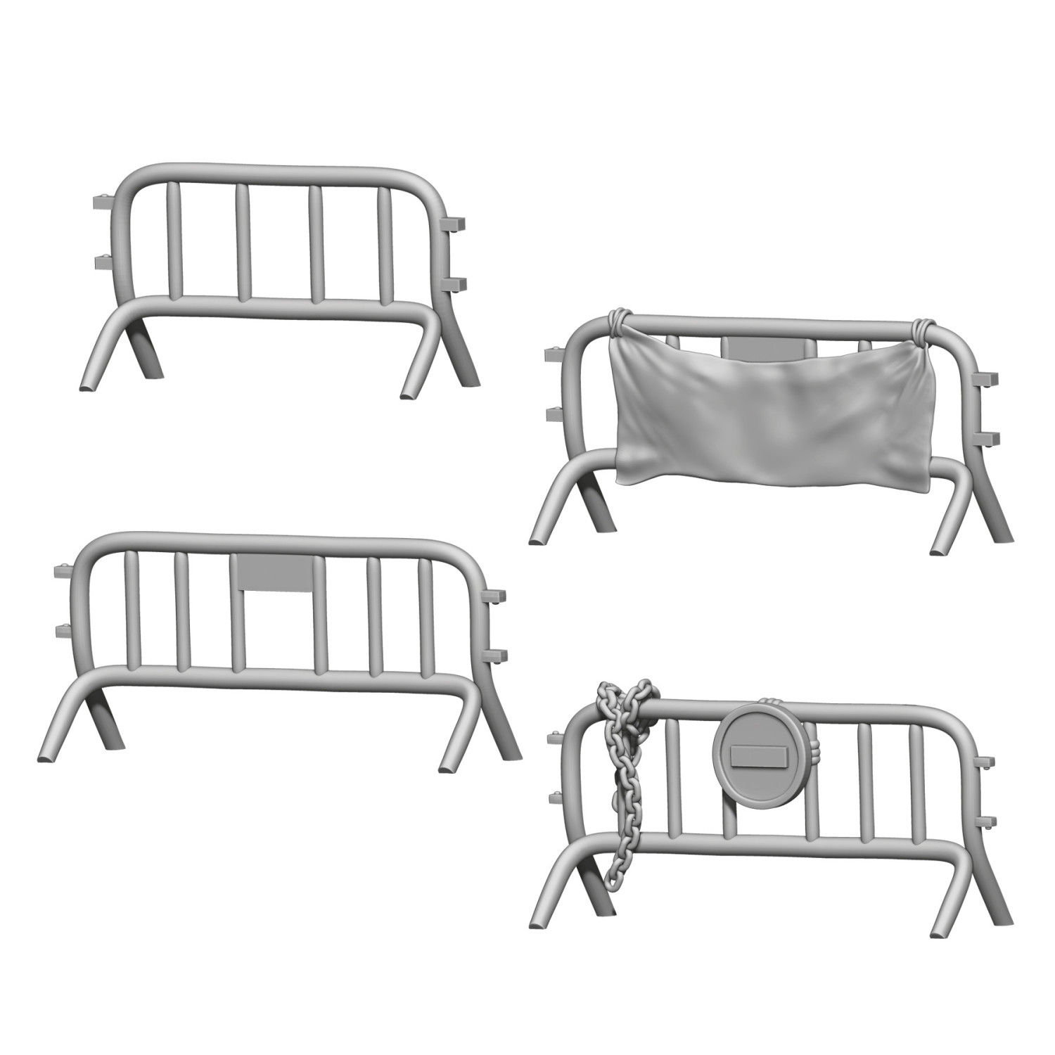 3D printed set - Metal Barricades | Steel Barricades - GSW