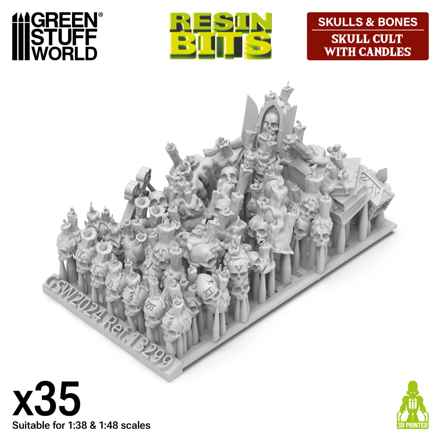 Skull Cult with candles 1:48-1:35 for miniatures and dioramas - GSW