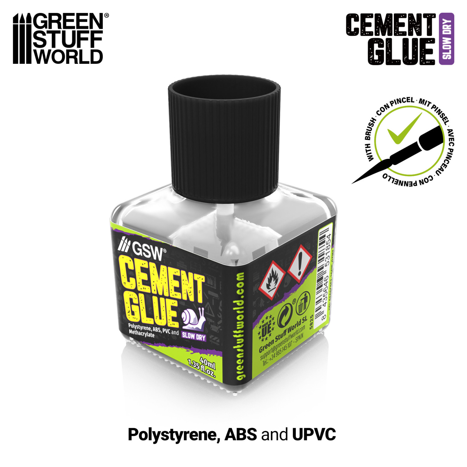 Slow Cement glue for plastics 40ml | Slow-drying plastic glue - GSW