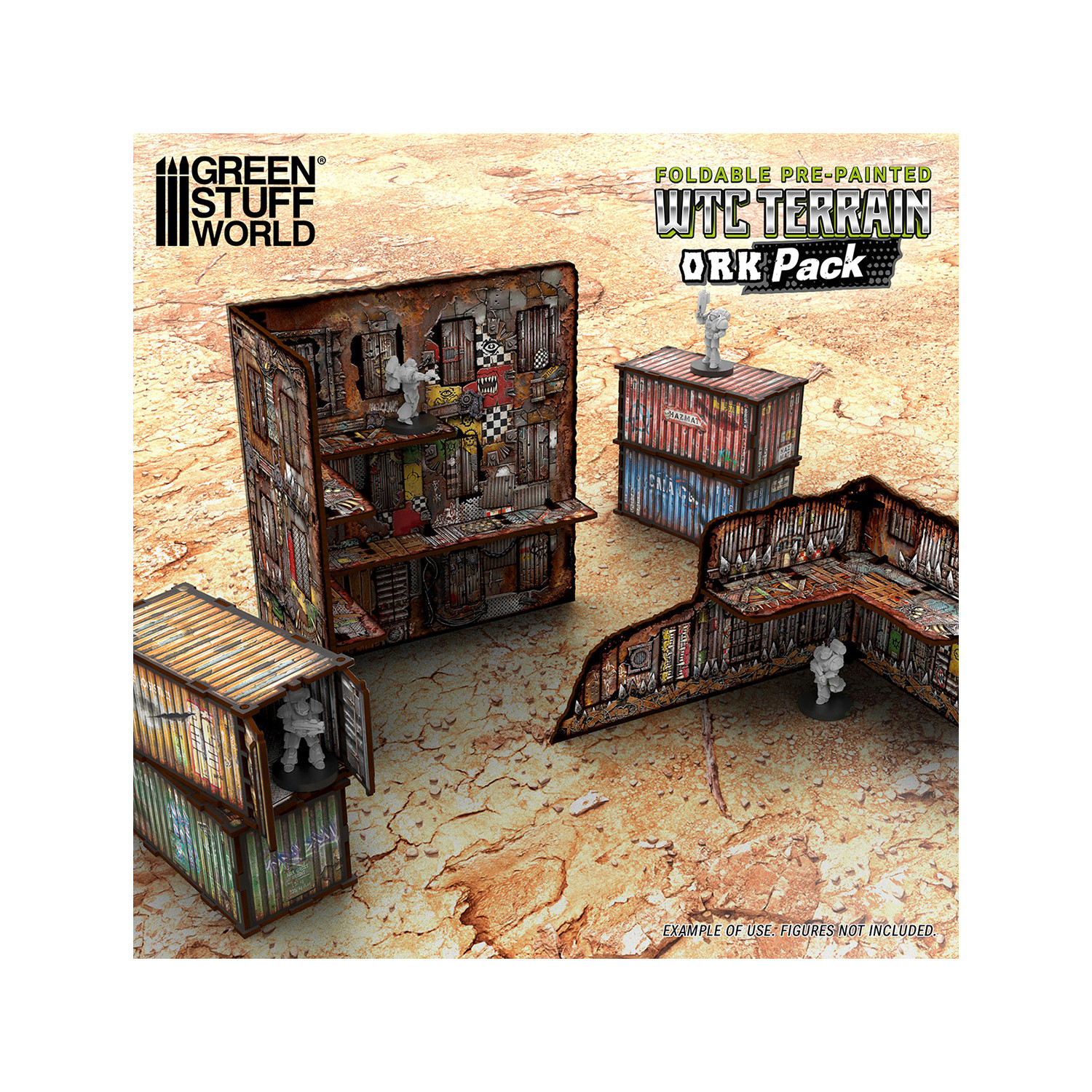 Pre-Painted Foldable WTC terrain pack - Orks (4+6+4) - GSW