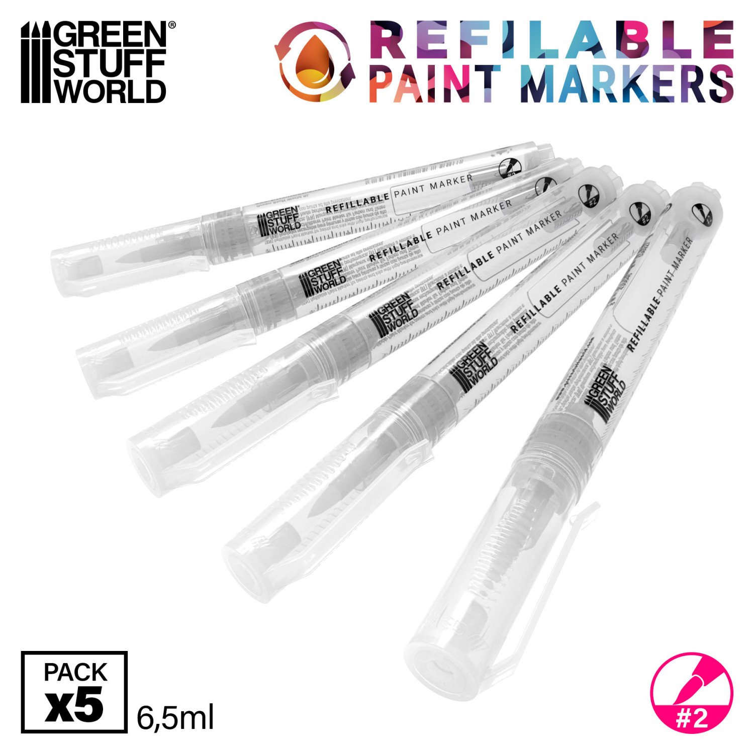 GSW Refillable markers 2 | Refillable paint pen for miniatures - GSW