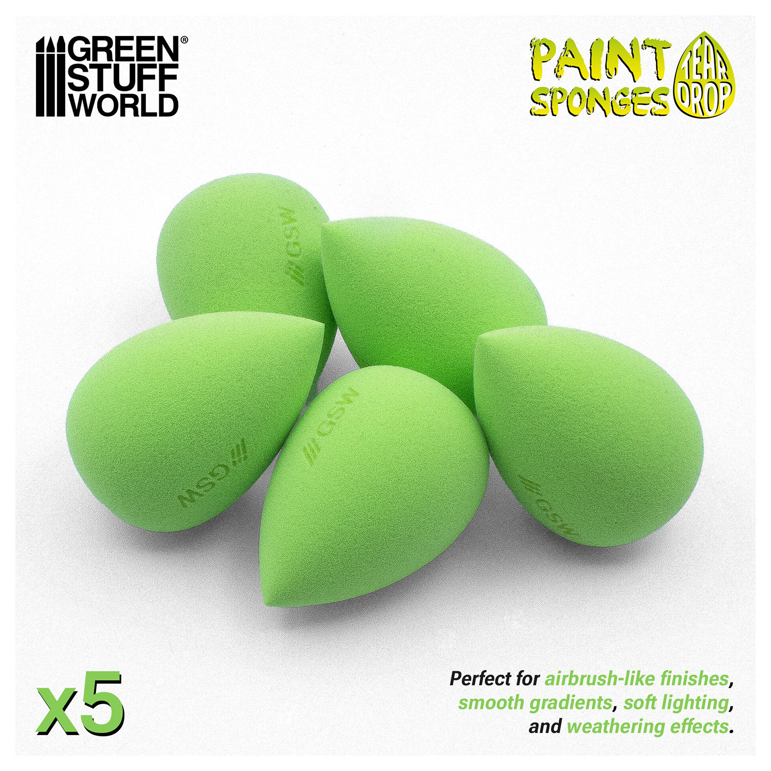 Teardrop paint sponges | Craft sponges - GSW