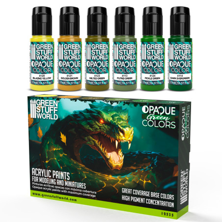 Opaque Paint Set - Green Colours | - GSW