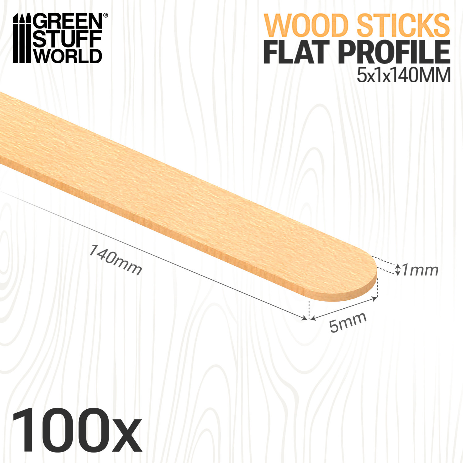 Birch flat profile - 5x140mm | Flat Birch Wood Strips - GSW