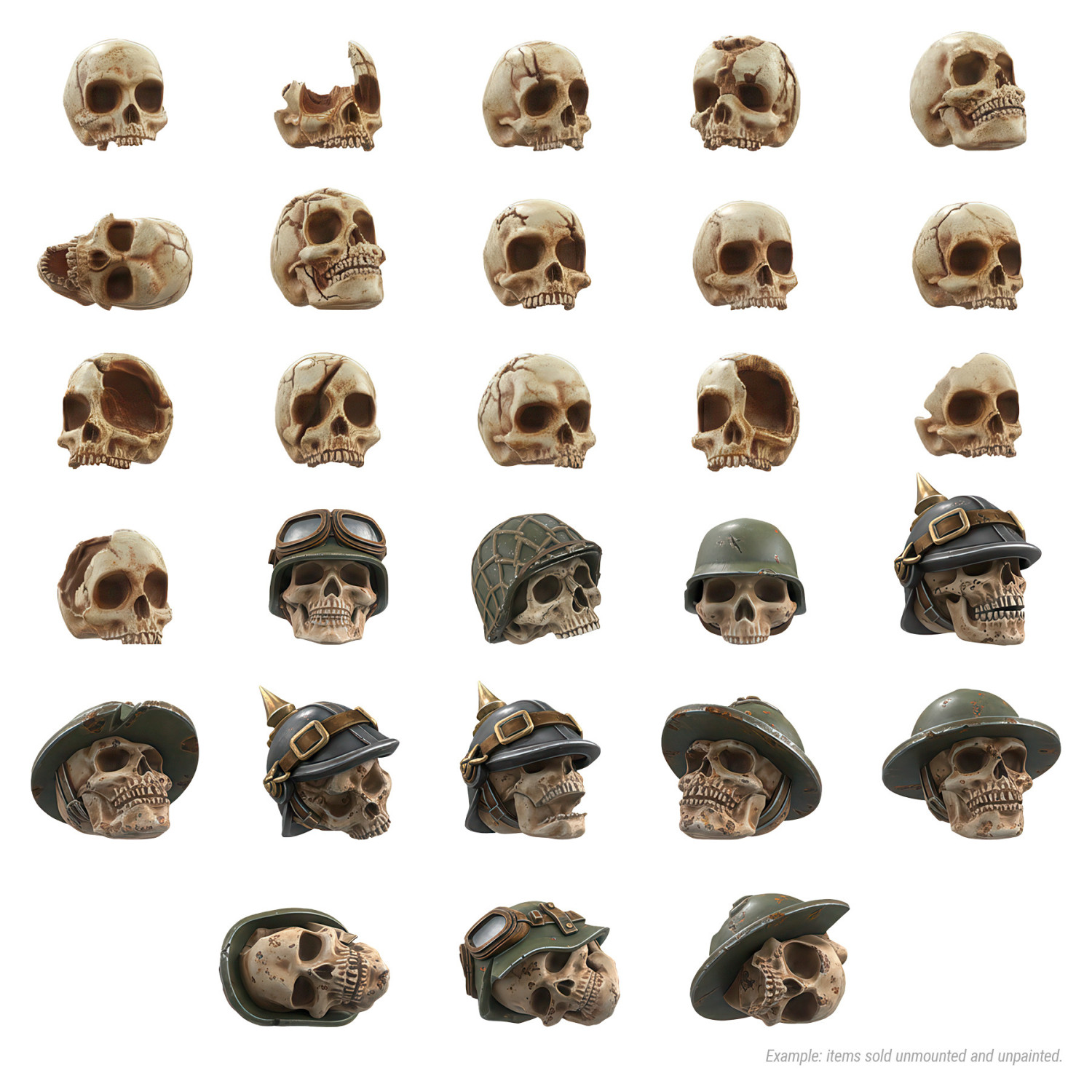 1000x Battlefield Resin Skulls | Warhammer skulls compatible - GSW