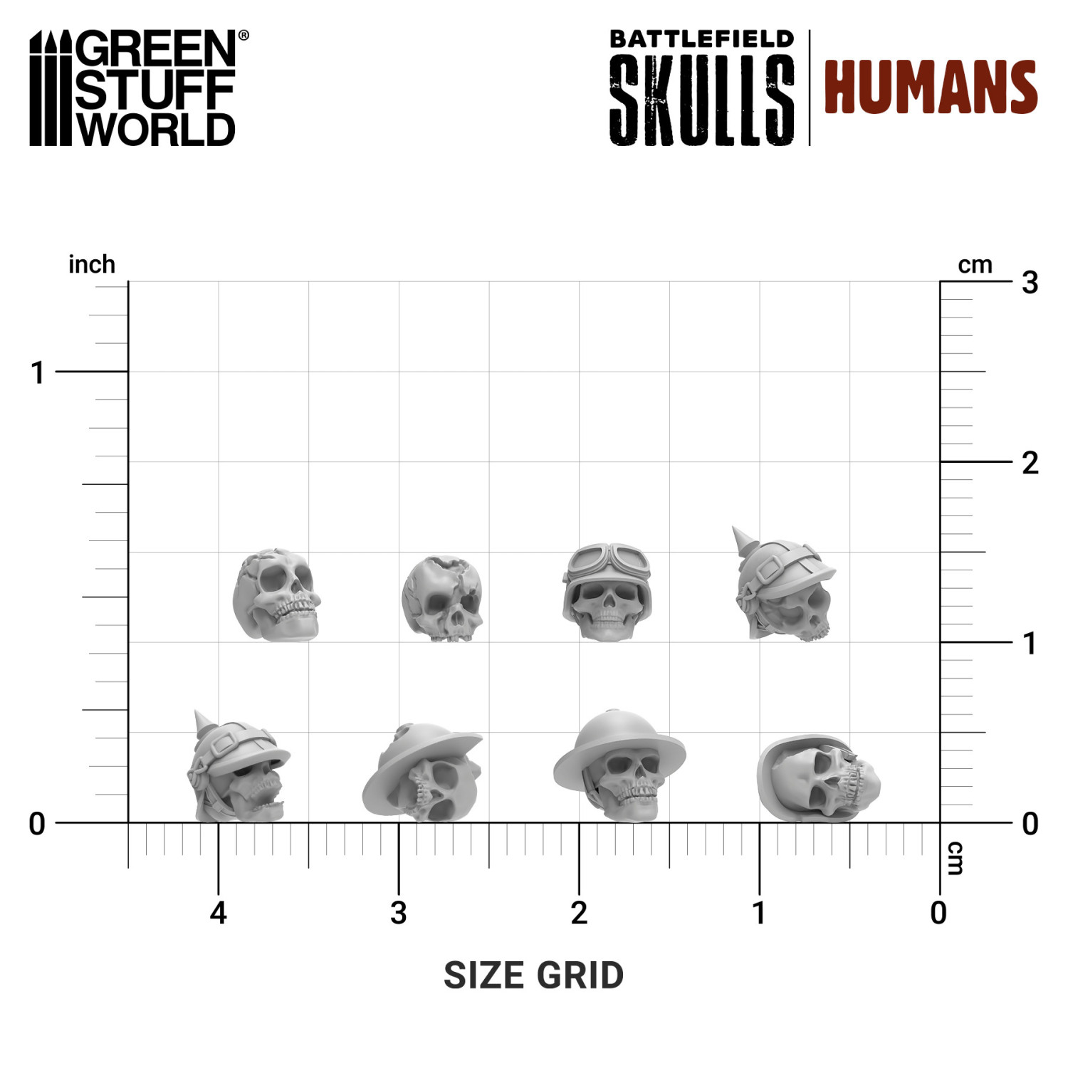 1000x Battlefield Resin Skulls | Warhammer skulls compatible - GSW