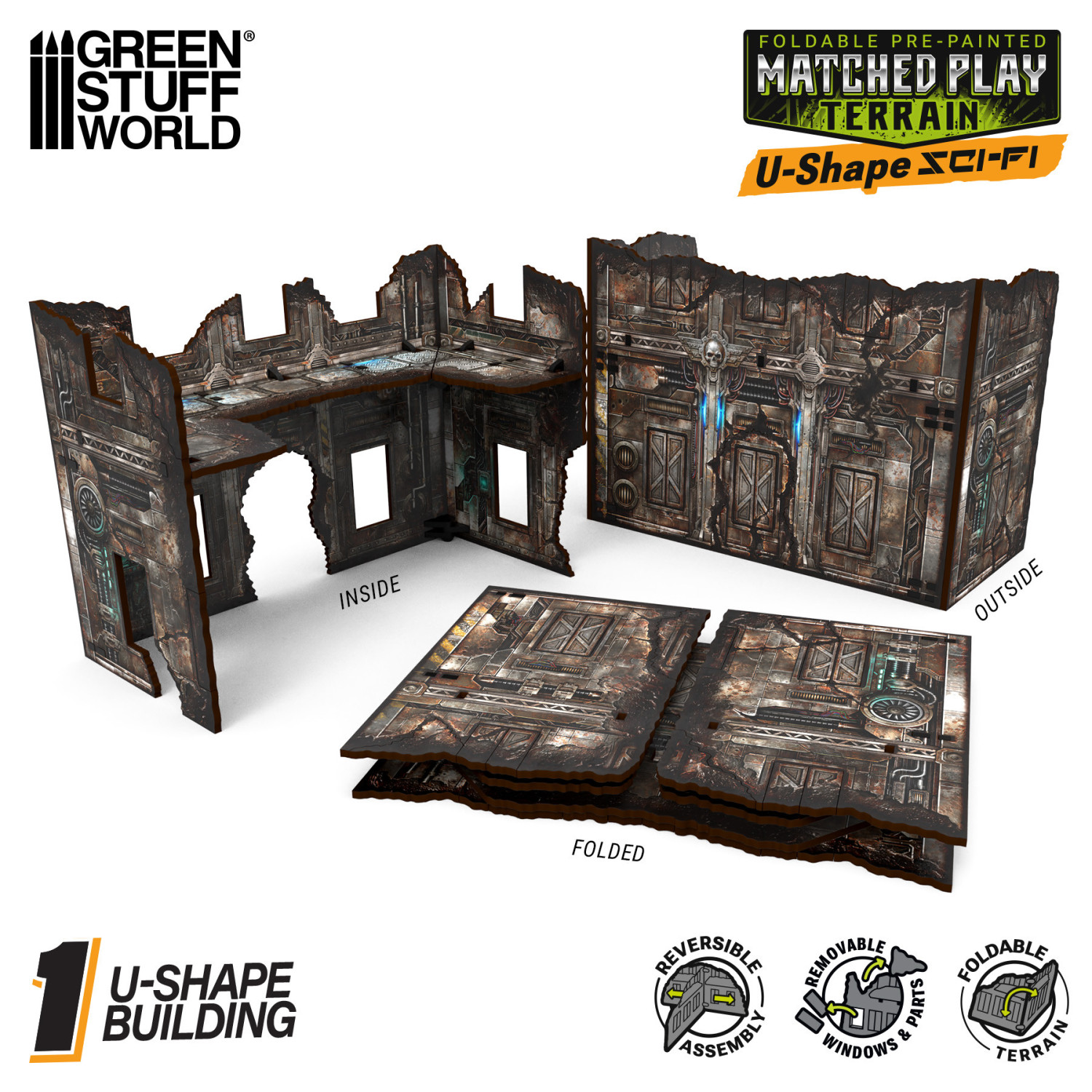 Ruina plegable en forma U prepintada Matched Play - Sci-fi - GSW