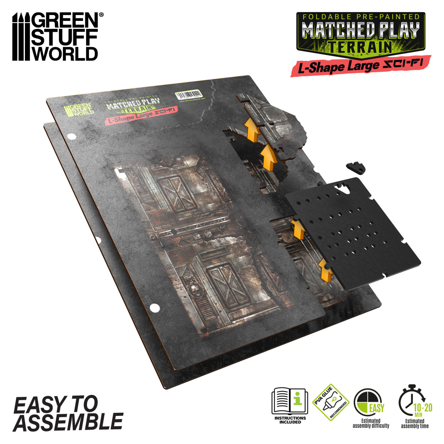 Ruina plegable grande en L prepintada Matched Play - Sci-fi - GSW