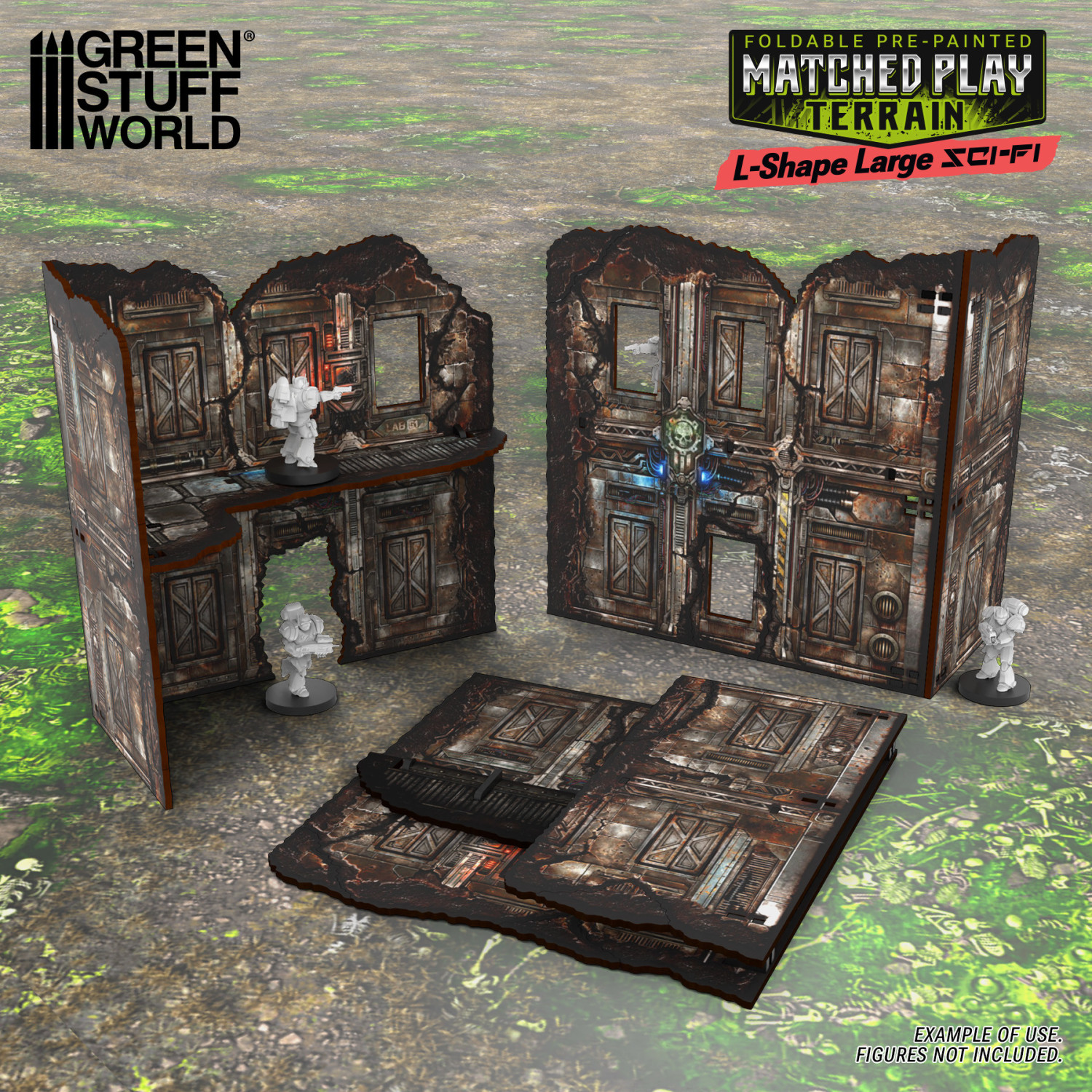 Ruina plegable grande en L prepintada Matched Play - Sci-fi - GSW