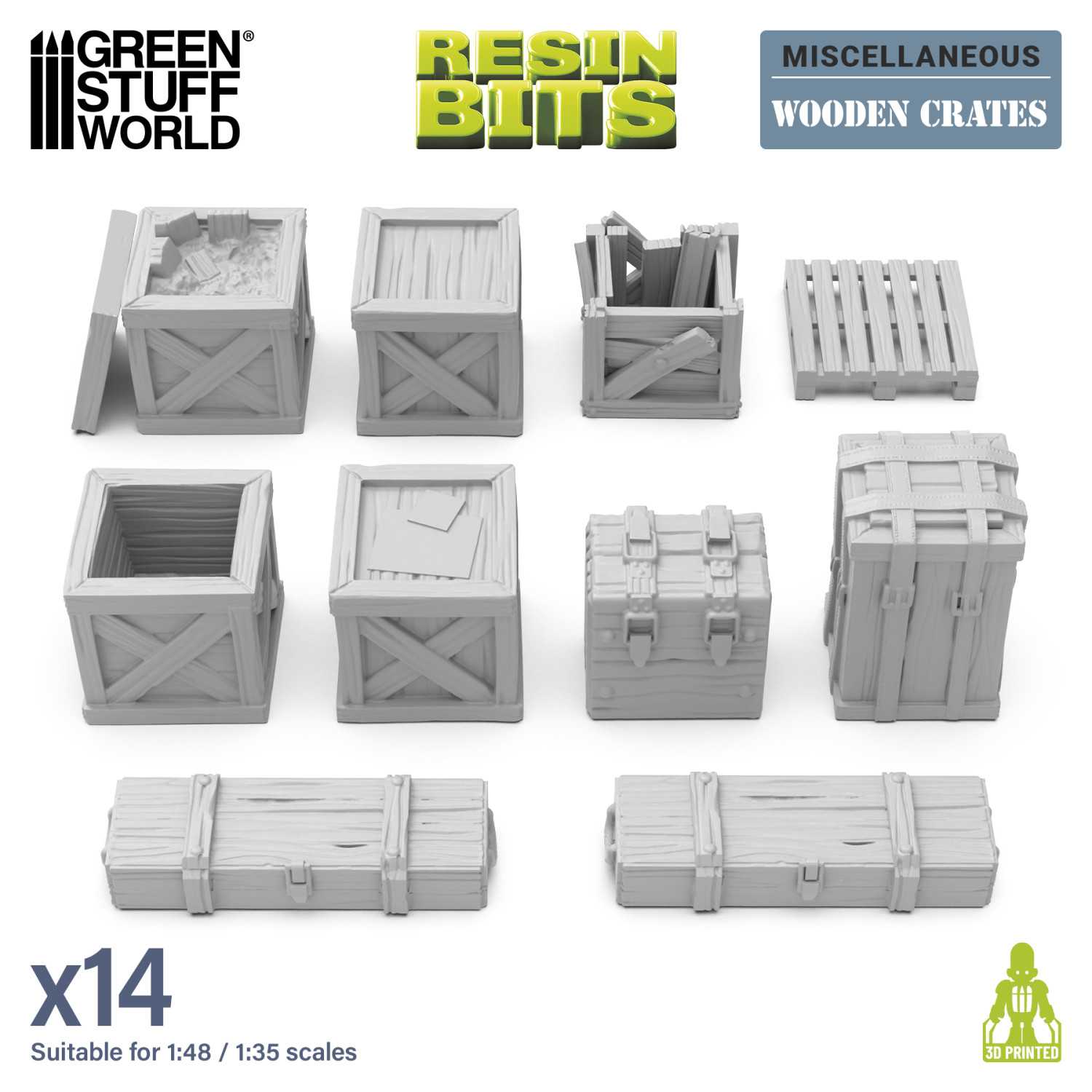 Wooden Crates 1:48 | Wooden boxes - GSW