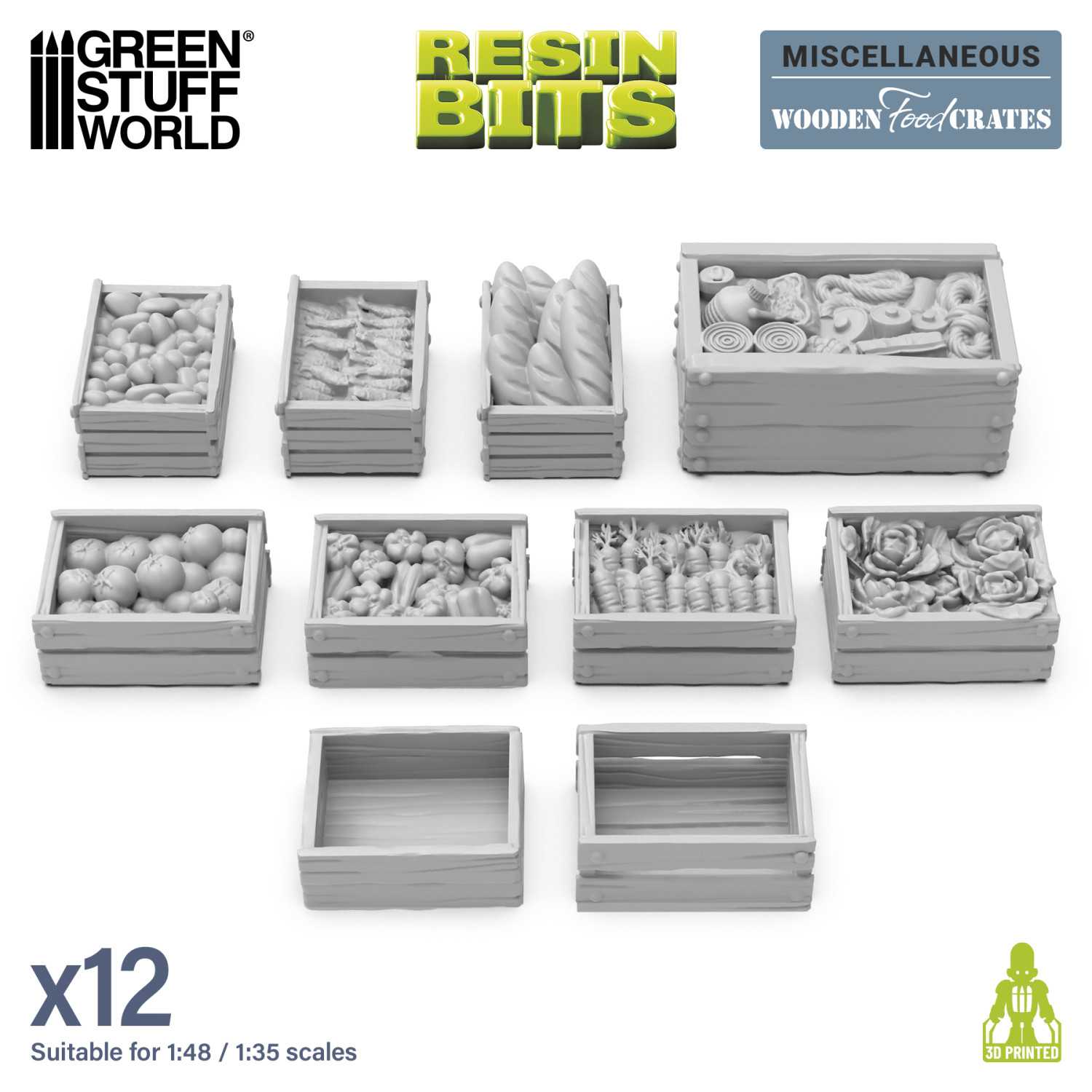 Wooden Food Crates 1:48 | Modeling and model kits - GSW