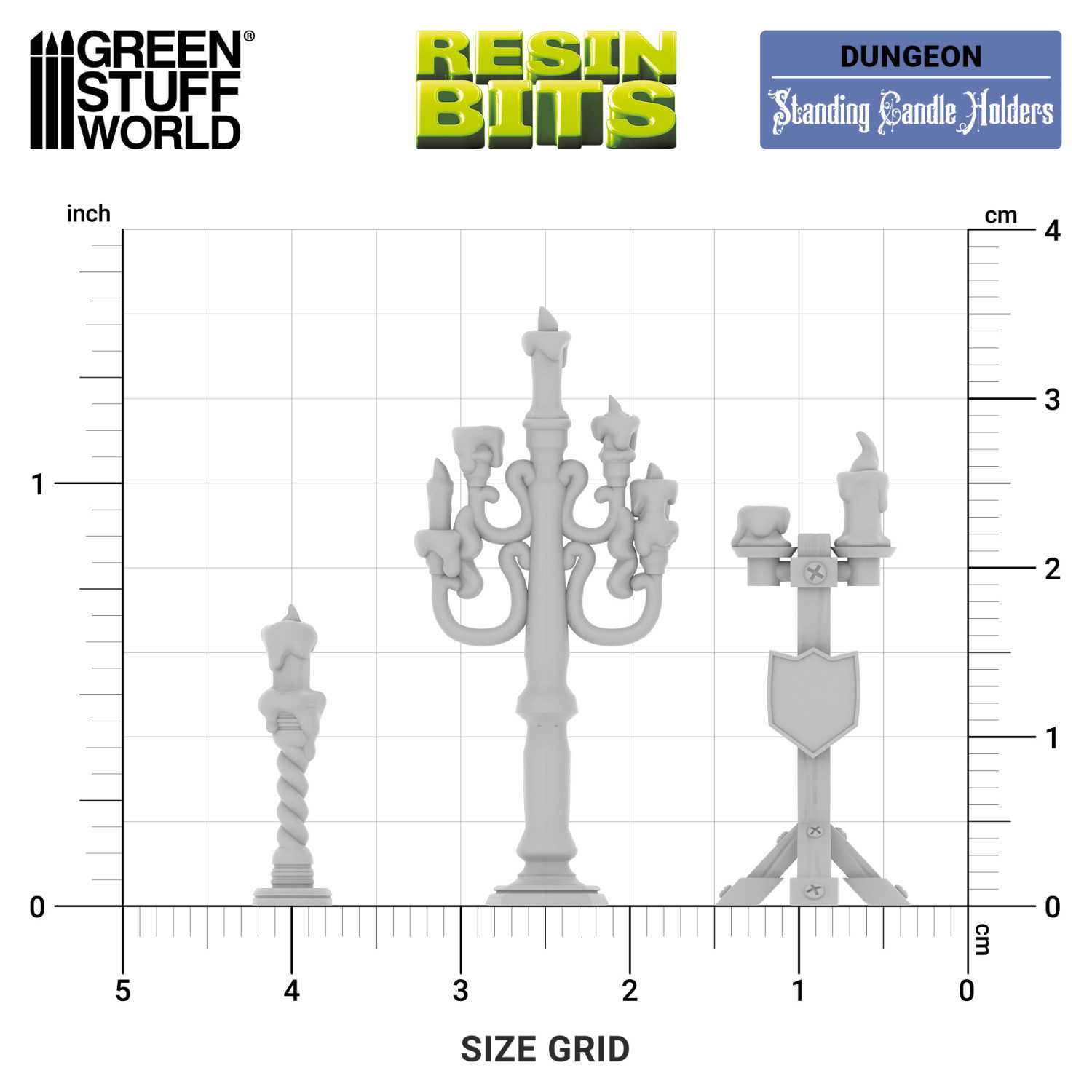 Standing Candle Holders and Chandeliers 1:48 | Resin bits for scale ...