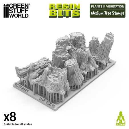 Medium tree stumps for scale models and dioramas - GSW