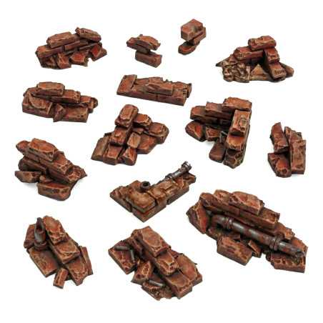 Brick wall ruins 1:48 | Resin bits for scale models - GSW