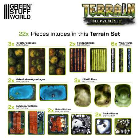 Neoprene Terrain set | 9th age Terrain Set - GSW