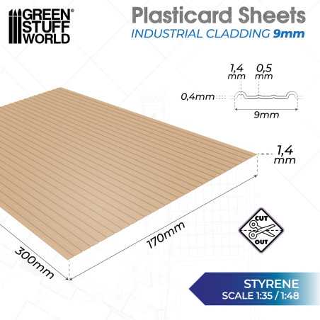 Plasticard - Industrial Cladding Textured Sheet 9mm - GSW