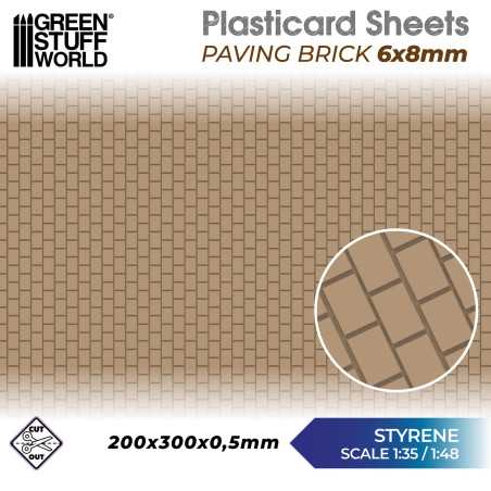 Plasticard - Paving Brick Textured Sheet 6x8mm - GSW