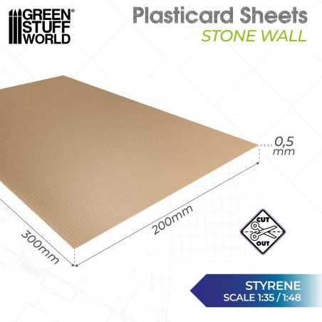 Plasticard - Stone Wall Textured Sheet - GSW