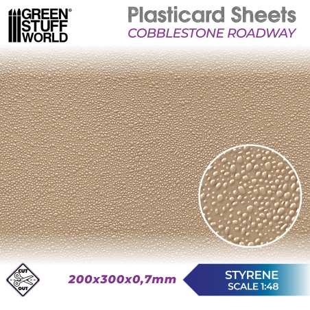 Plasticard - Cobblestone-Roadway Textured Sheet - GSW