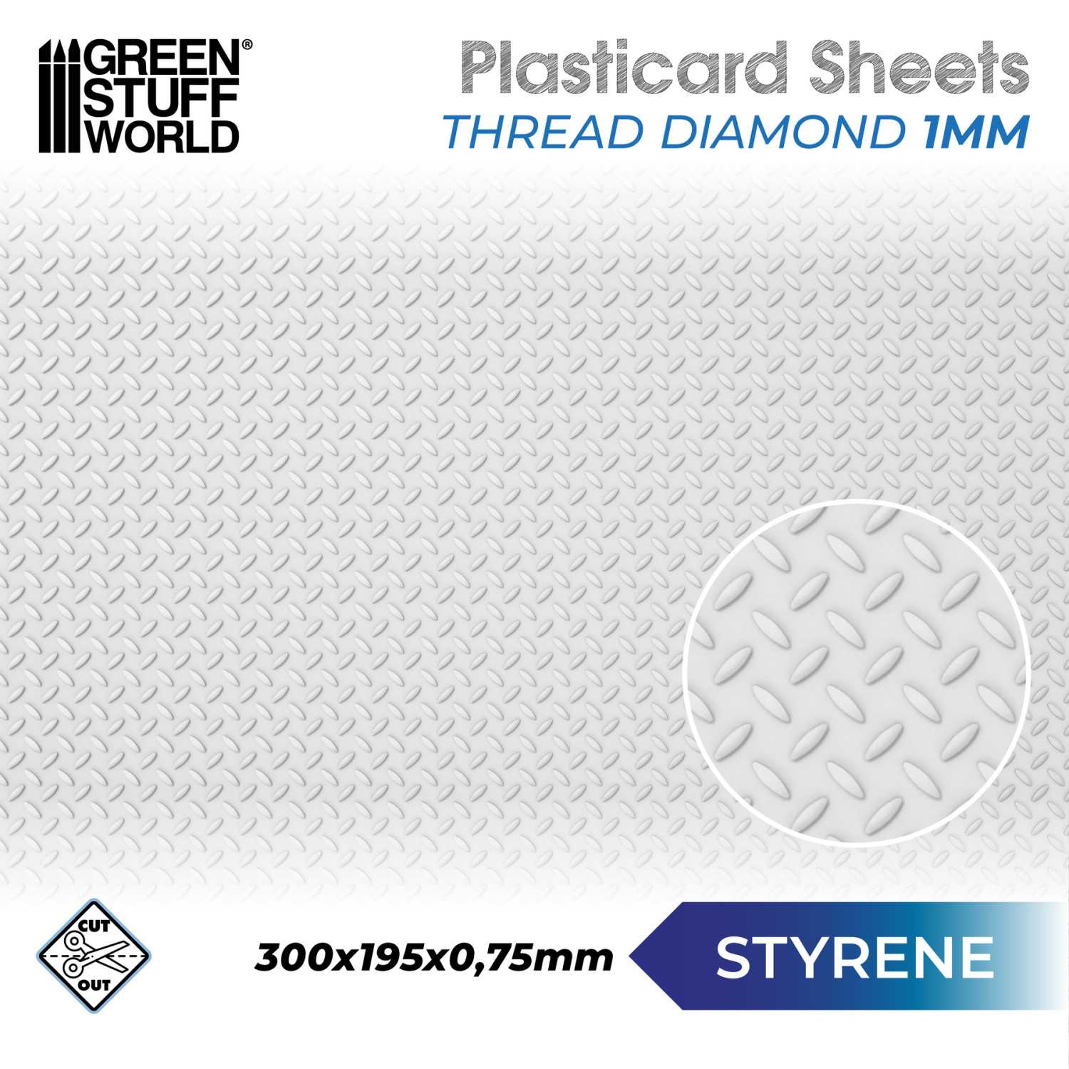Plasticard - Thread DIAMOND HO Textured Sheet - GSW