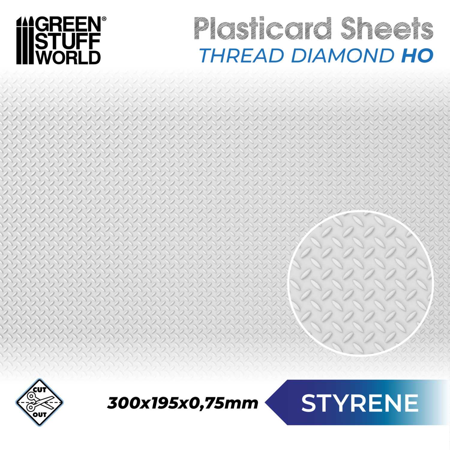 Plasticard - Thread DIAMOND 1mm Textured Sheet | - GSW