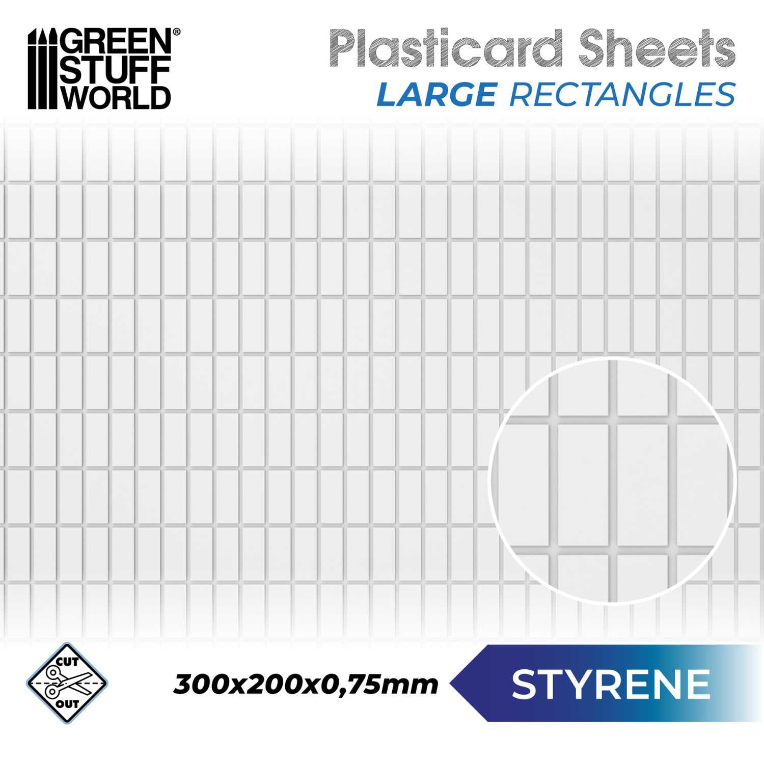 ABS Plasticard - large RECTANGLES Textured Sheet - GSW