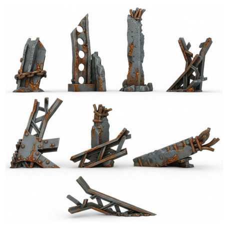 Damaged Industrial Metal Beams 1:48-1:35 - GSW