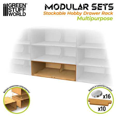 Stackable hollow storage module with magnets - GSW