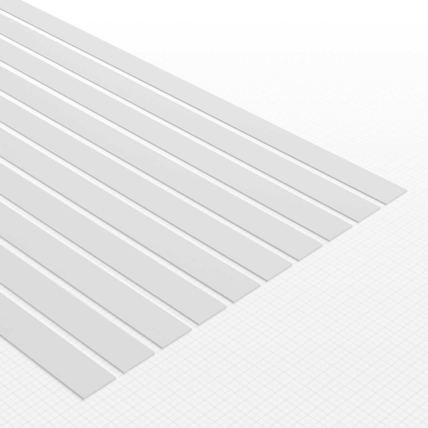 Perfil Plasticard uPVC - Ultra Finas 0.25mm x 6mm - GSW